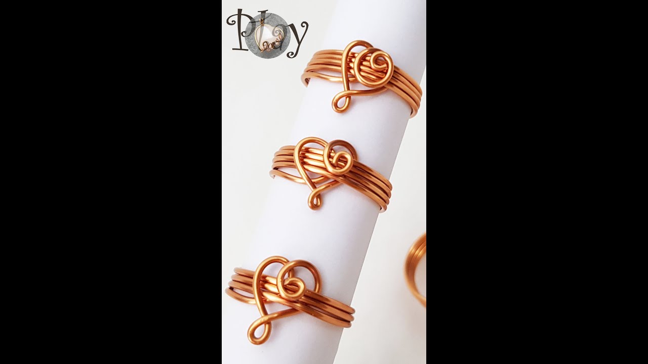 Play with wire | Heart rings | How to make | jewelry | copper wire ...