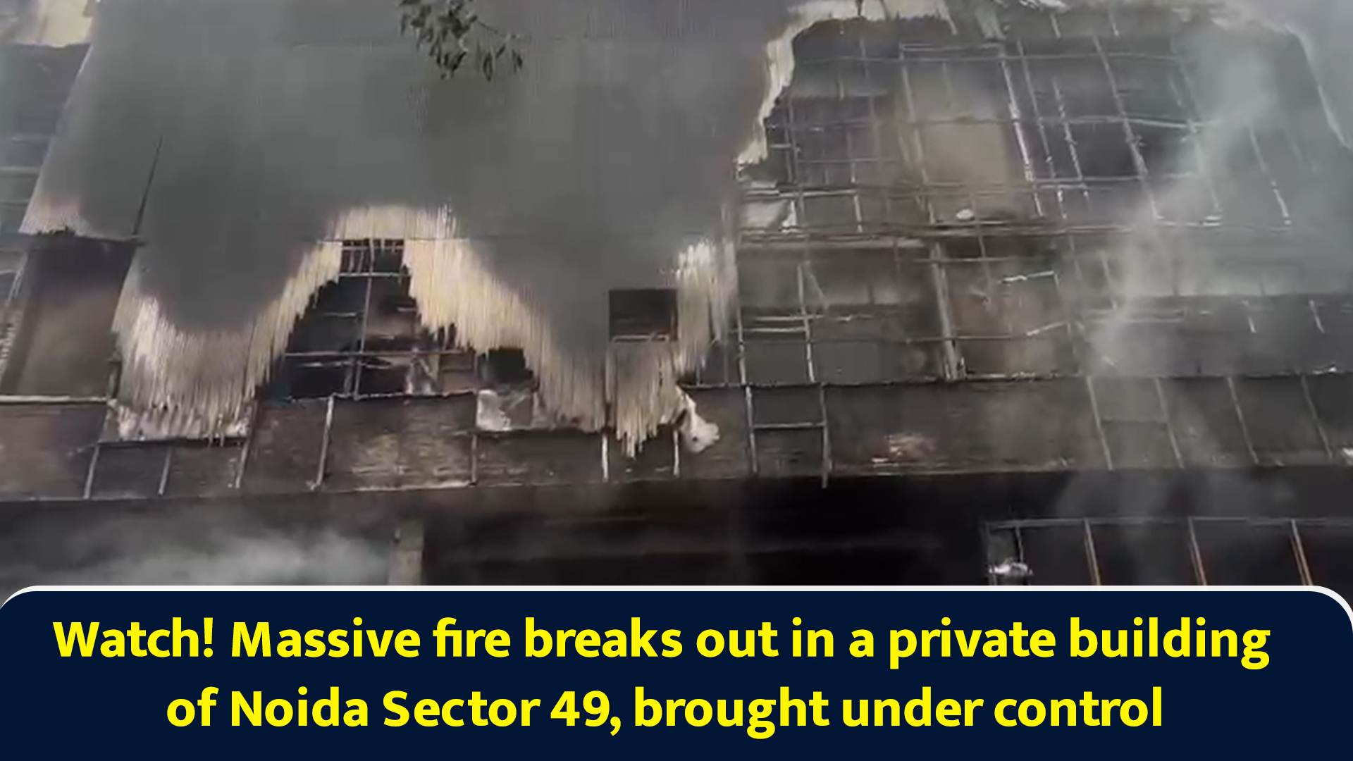 Watch! Massive fire breaks out in a private building of Noida Sector 49 ...