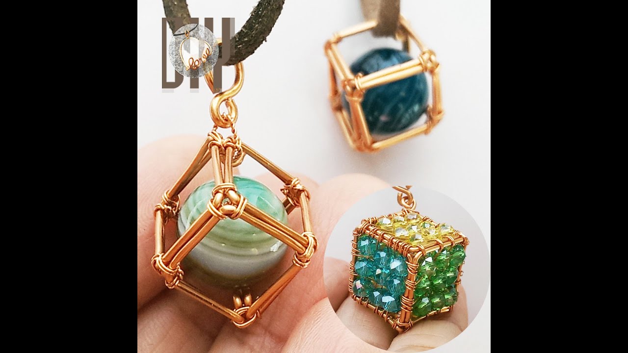 Cube pendant | spherical stone | stone without holes | small crystal ...