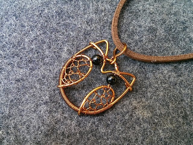 DIY wire & bead owl pendant | Step-by-step handmade jewelry tutorial