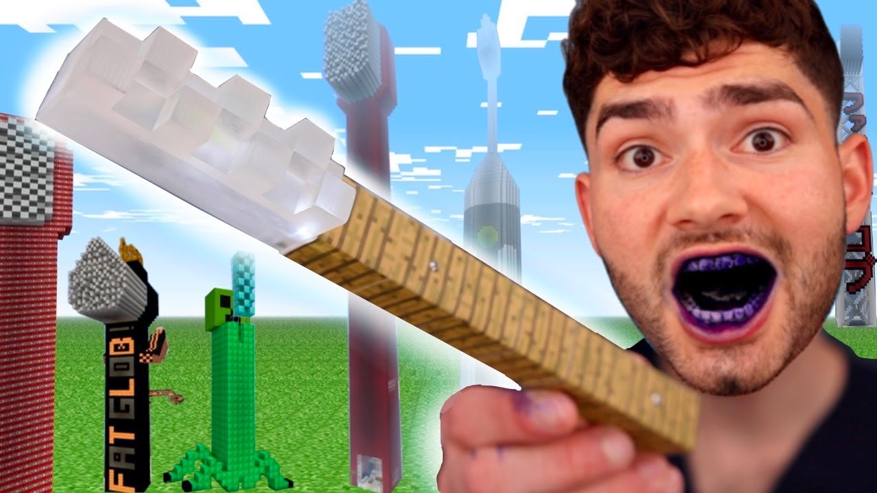 Epic Minecraft toothbrush build battle!