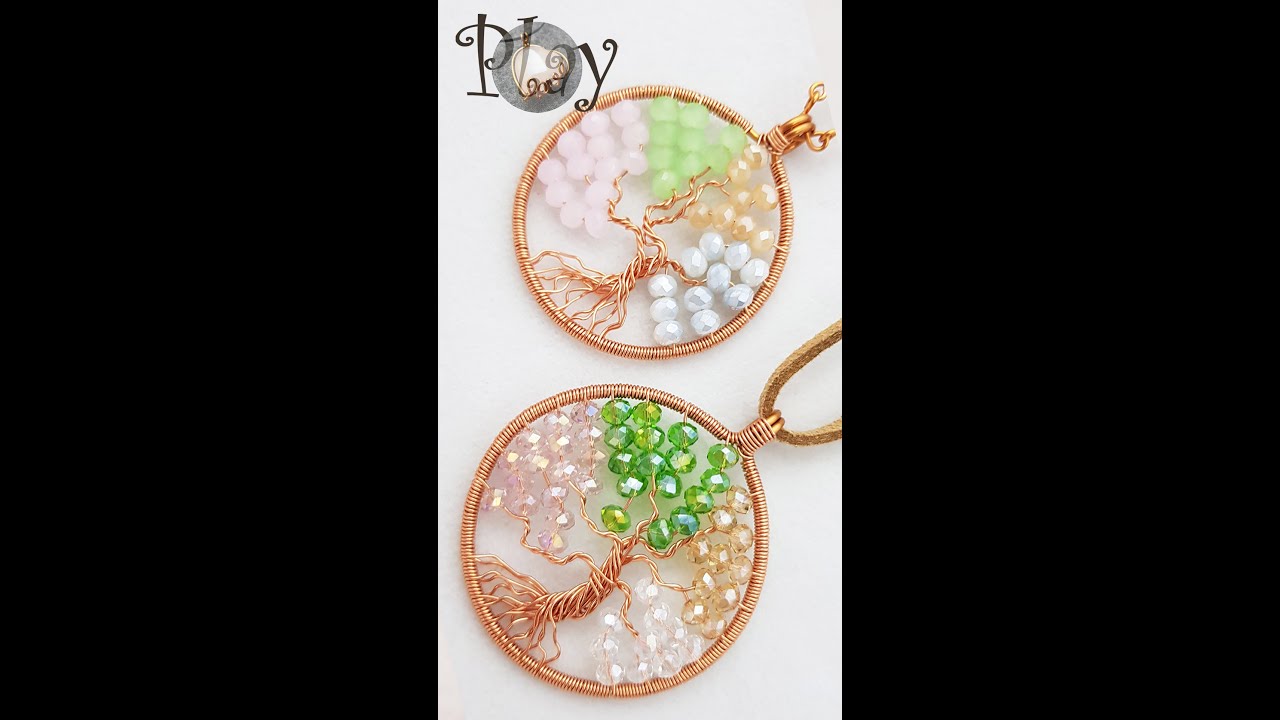 Play with wire | Four Seasons | Tree of Life | pendant | Crystal bead ...