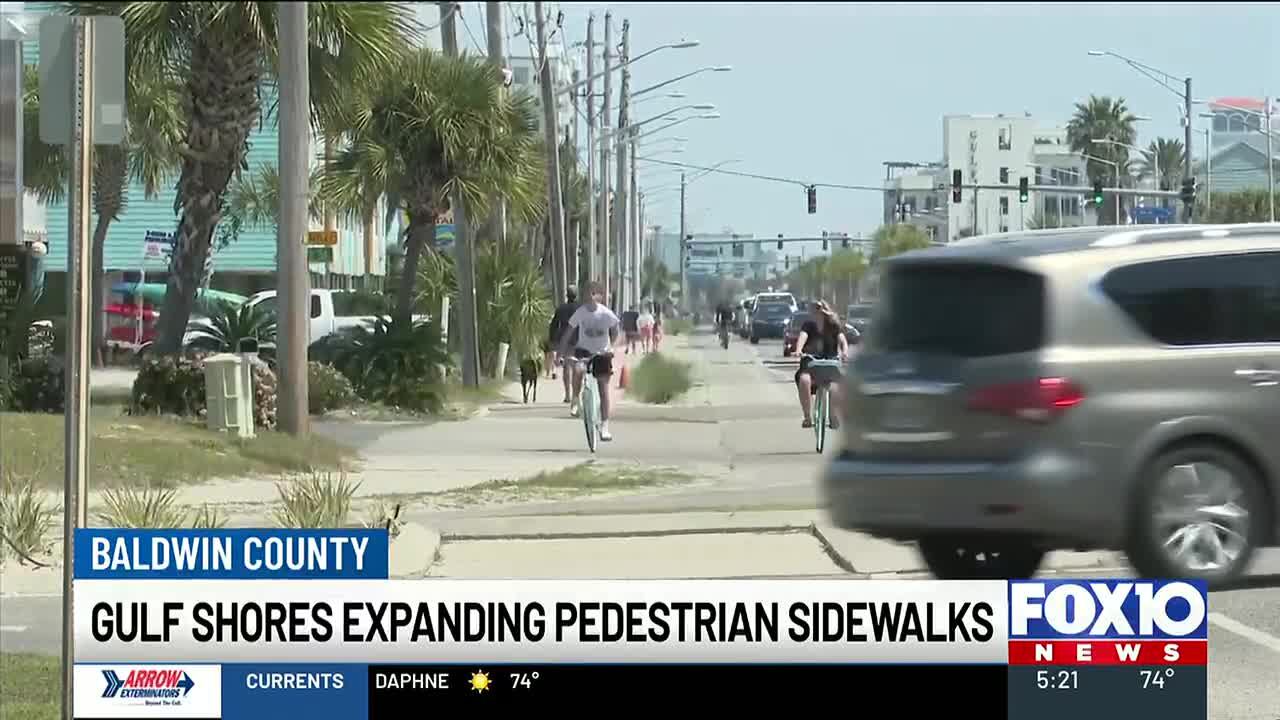 Gulf Shores expanding pedestrian sidewalks along West Beach Boulevard