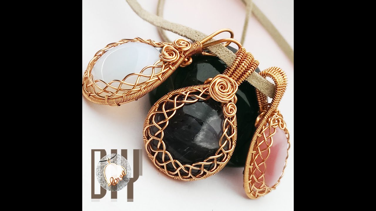 Braided Wire | Pendant | wrapping big stones | stones no holes ...