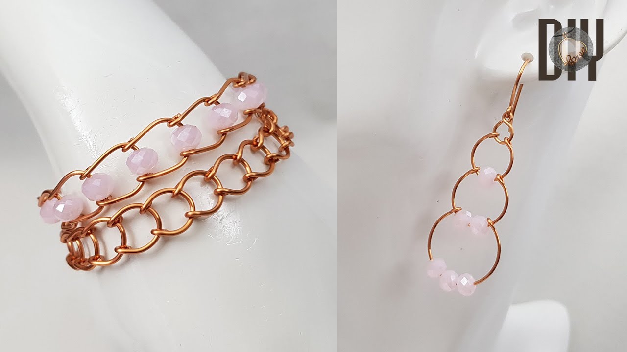 Lucky horseshoe | Chain link | Earrings | Bracelet | Crystal | How to ...