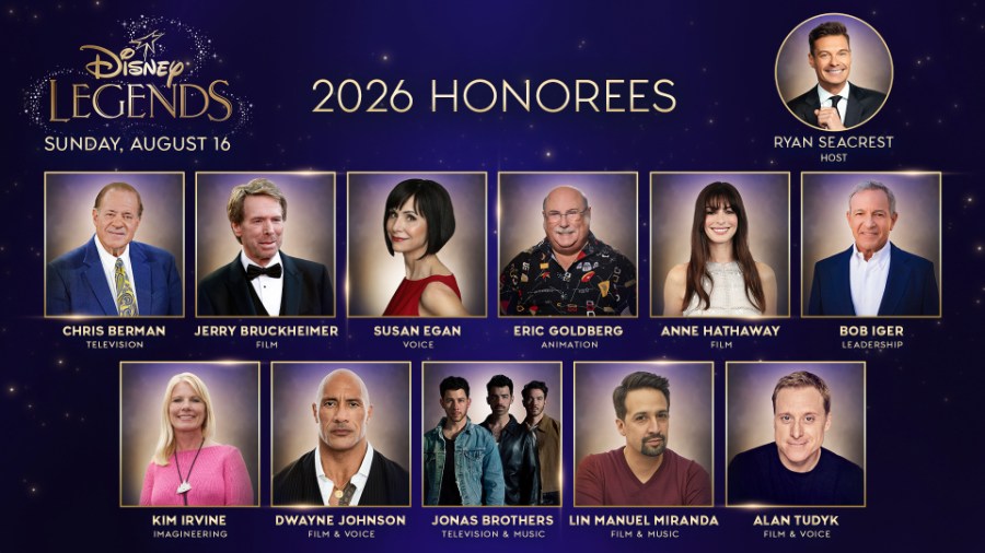 Anne Hathaway, Dwayne Johnson, Jonas Brothers among 2026 Disney Legend ...