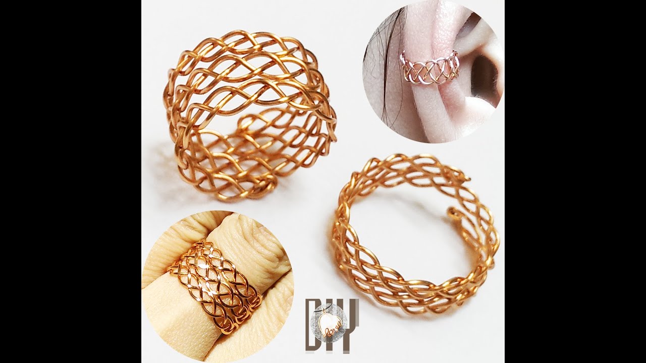 Braided wire ring | Big ring adjusted size | Ear cuff | Unisex ...