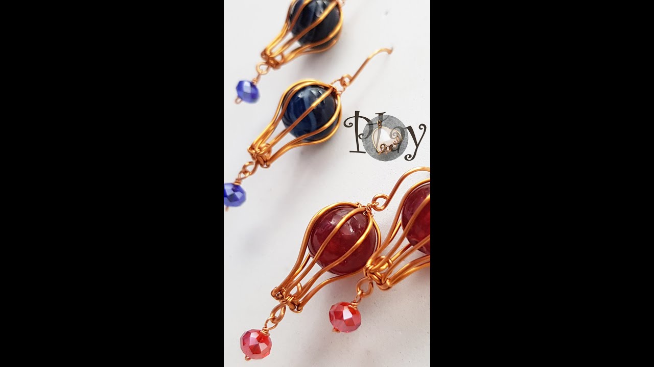 Hot air balloon | earring | spherical stones | stones without holes ...