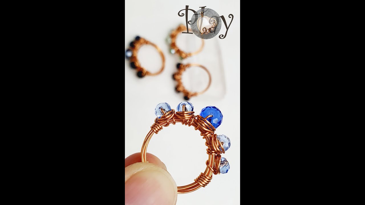 Play with wire | Simple ring | Crystal | Wire jewelry 622 #Shorts