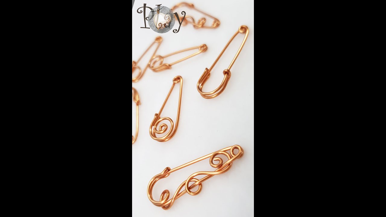 Play with wire | safety pins | simple | pendant | copper wire ...