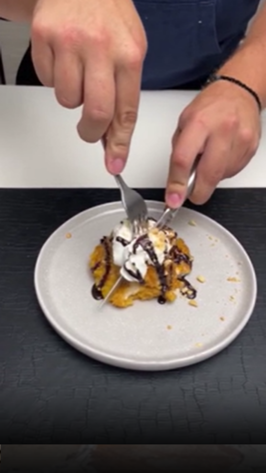 Deep fried ice cream dessert hot and cold treat with crispy secrets