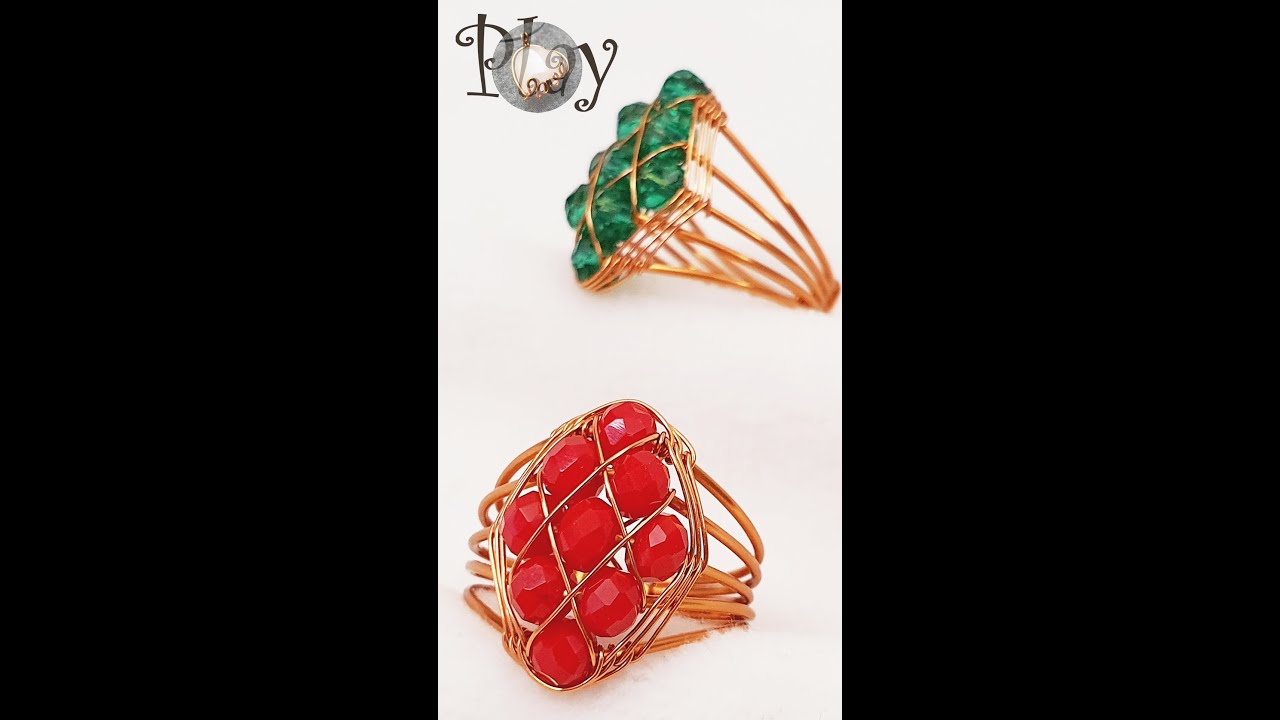 Play with wire | Rhombus | Big ring | Crystal beads | DIY ...