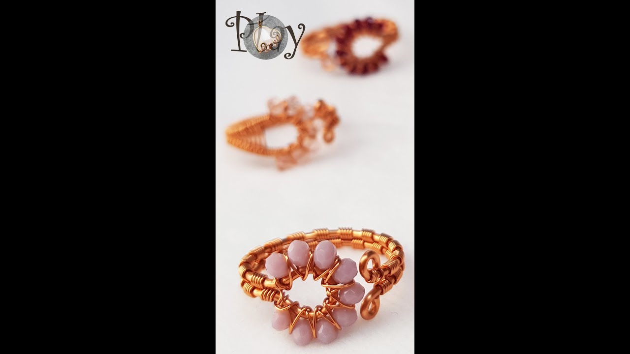 Play with wire | flower ring | crystal | how to make | copper wire ...