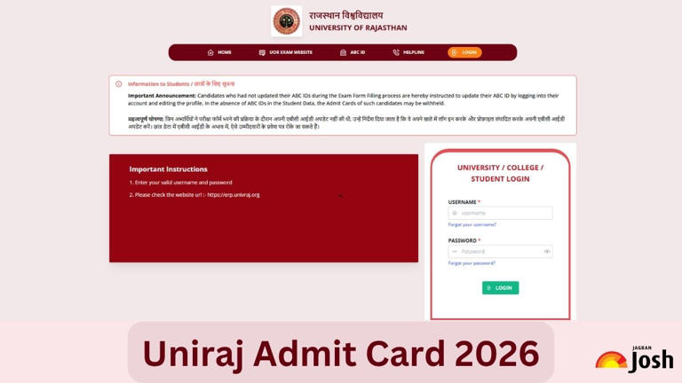 Uniraj admit card 2026 out at univraj.org; direct link to download UG ...