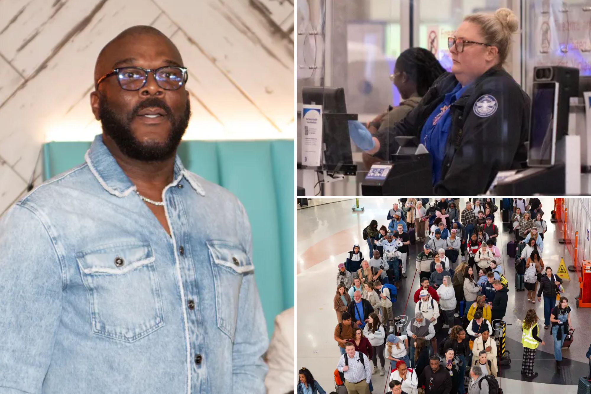 Tyler Perry shows up at Atlanta airport with cash for struggling TSA ...