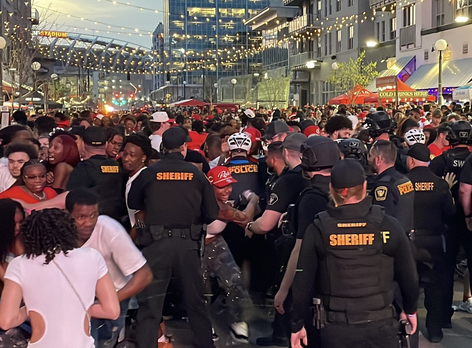 'Disorder and violence' at the Banks, arrests follow Reds Opening Day