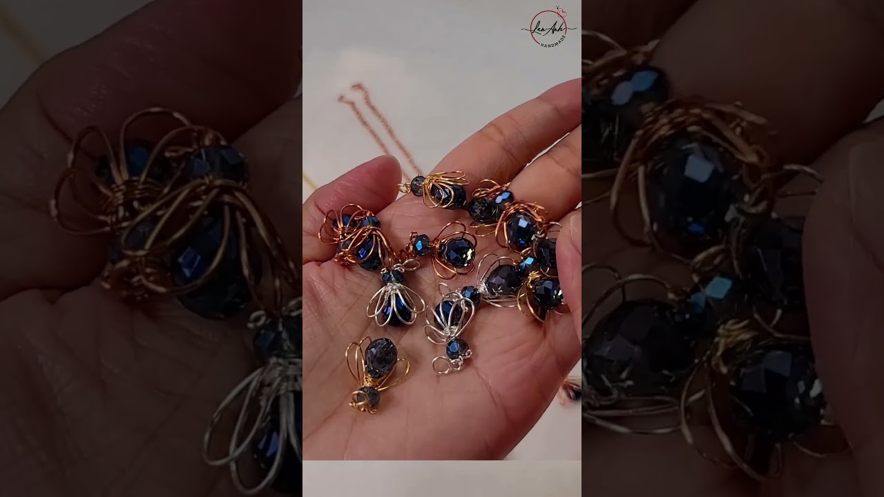 Making firefly pendant with 3 wire colors: gold, silver, copper # ...