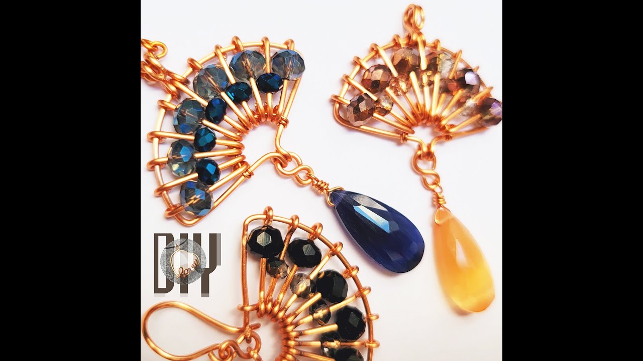 China paper fan | folding hand fan | pendant | crystal beads | stone ...