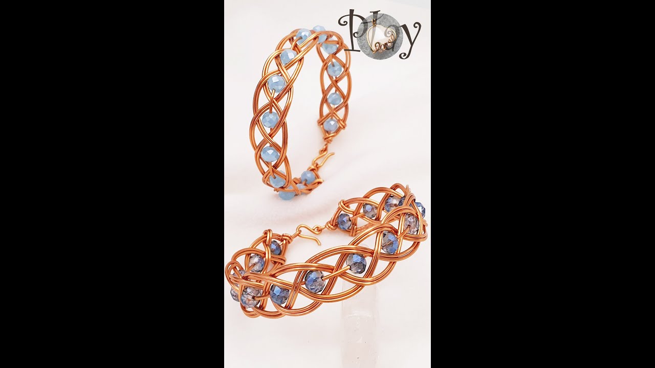 Play with wire | 4-strand braid | Cuff bracelet | Thick bangles ...