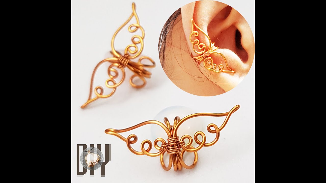 Angel wings | earcuff | simple jewelry | Christmas | How to make ...