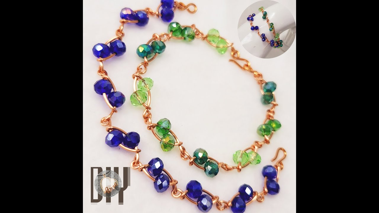 Simple chain bracelet | crystal beads | stone with hole @LanAnhHandmade ...