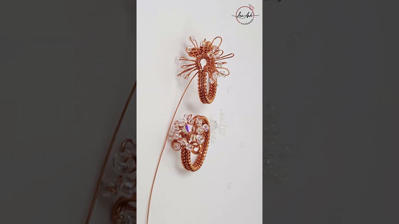 #shortsvideo | Flower ring from copper wire and small beads #handmade # ...