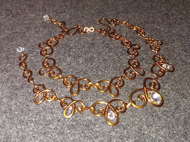 Wire bracelet flower - handmade copper jewelry 45