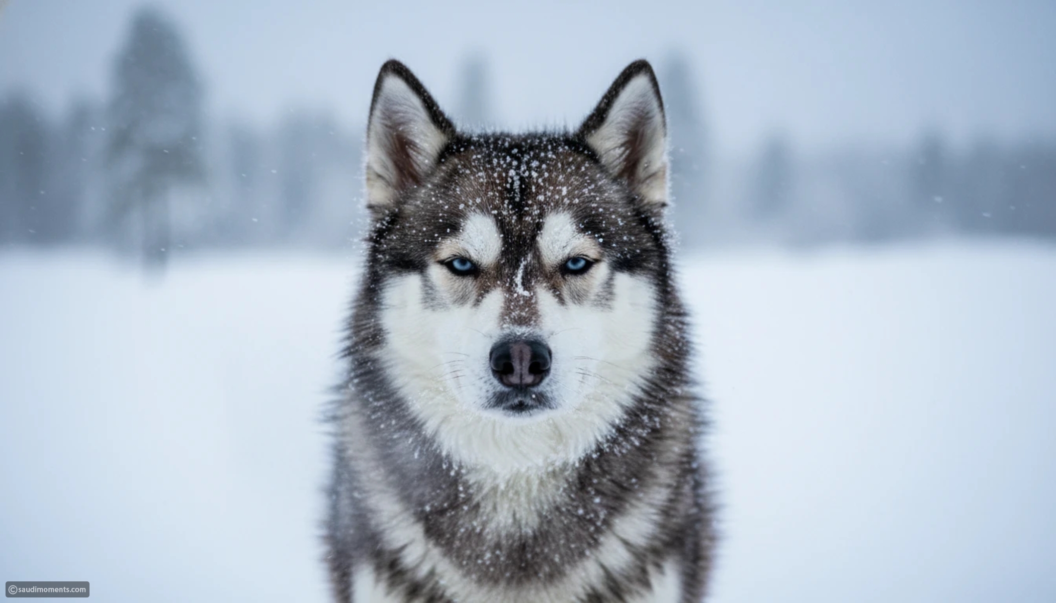 A winter walk turns surprising when a dog’s fur freezes in the cold