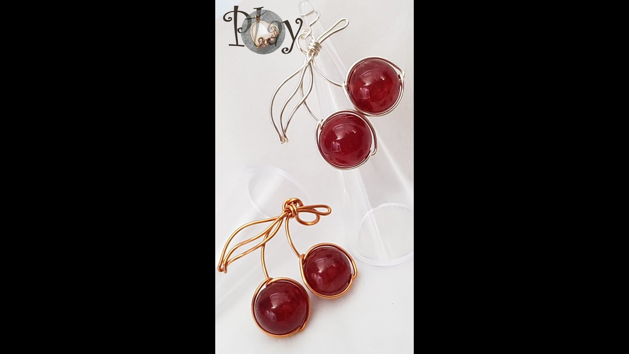 Play with wire | Cherry | pendant | spherical stone | stone with holes ...