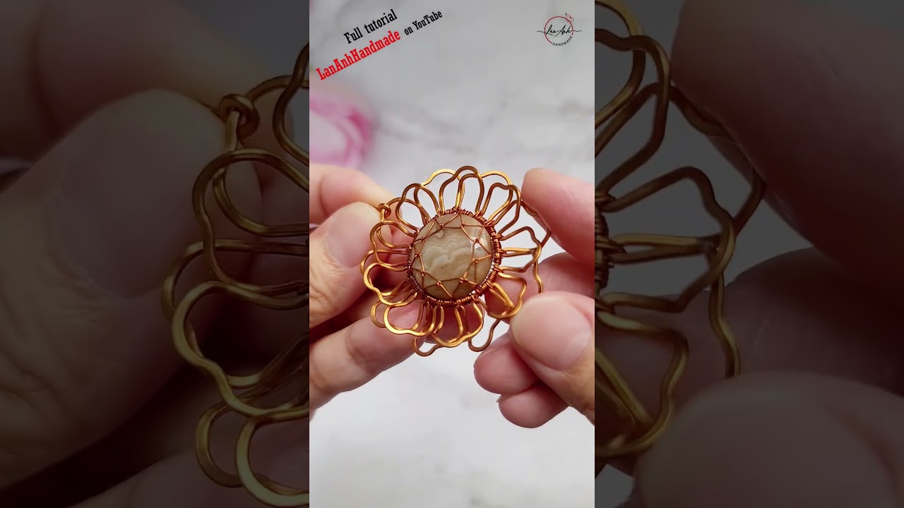Stunning wire wrapped sunflower pendant: Handmade jewelry tutorial