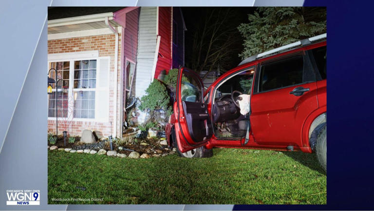 Car crashes into Woodstock home, narrowly missing resident