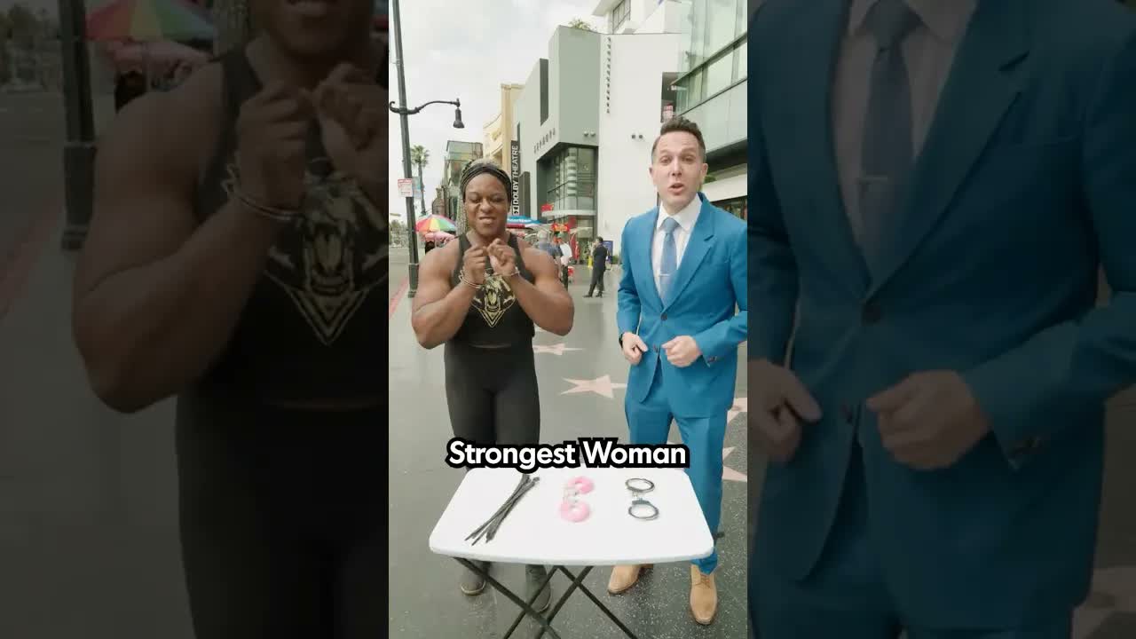 World’s strongest woman vs police handcuffs