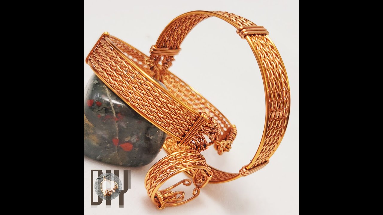 Wheat pattern | twisted wire | thick bangle | cuff bracelet | unisex ...