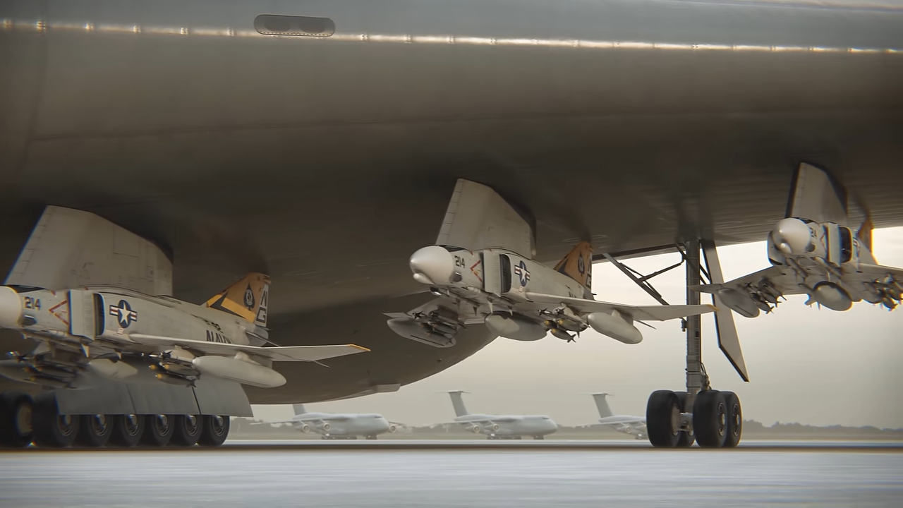 How a 1,120 foot nuclear aircraft was designed to carry 24 fighter jets