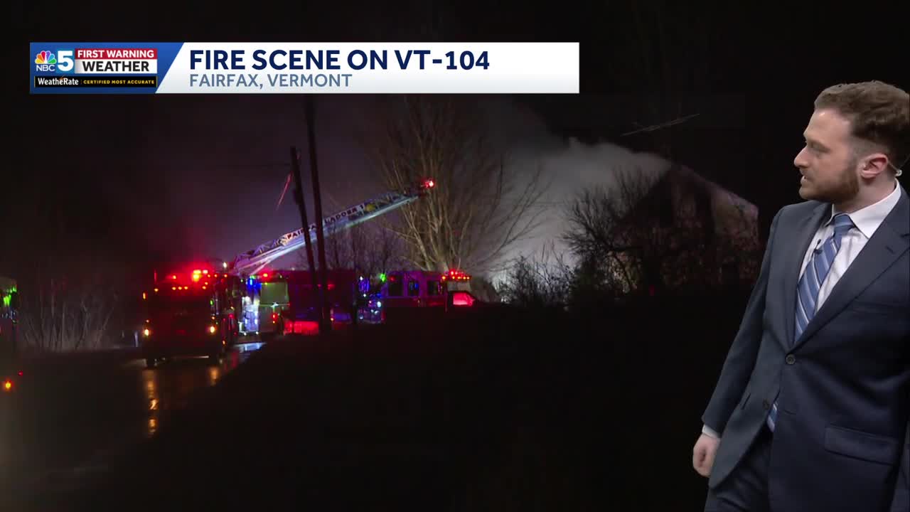 VT Route 104 closed in Fairfax due to structure fire