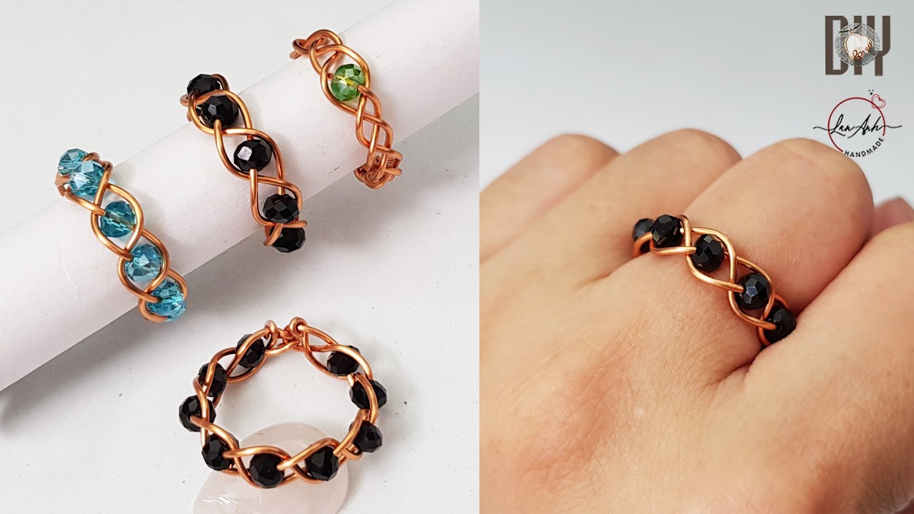 Simple but chic: DIY wire wrapped crystal ring | 3 strand braid ring ...