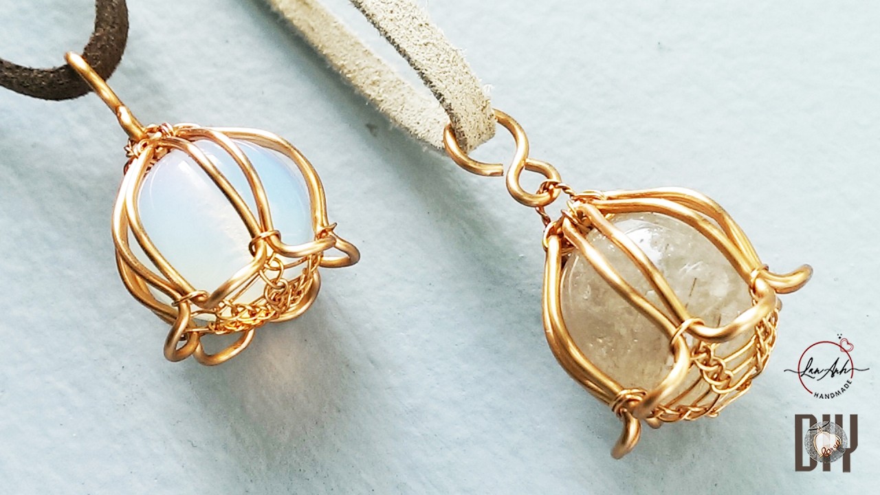 Wire wrapped stone pendant tutorial | Lily of the valley + making ...