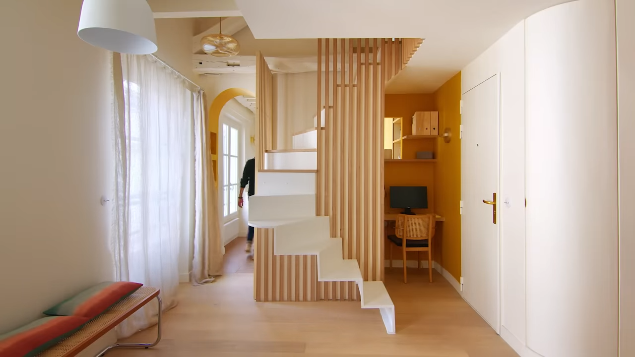 Watch this 50sqm/538sqft Paris attic – and how it became a Scandi home