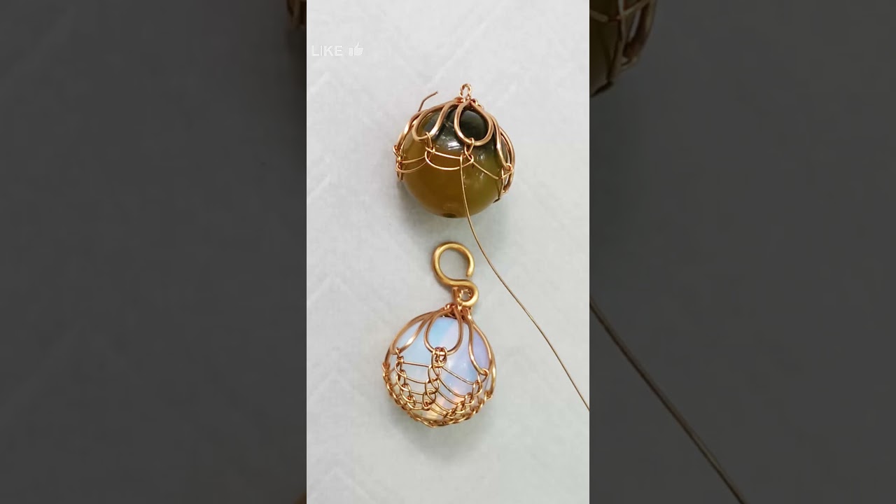 How to make wire cage for spherical stone - lantern pendant # ...
