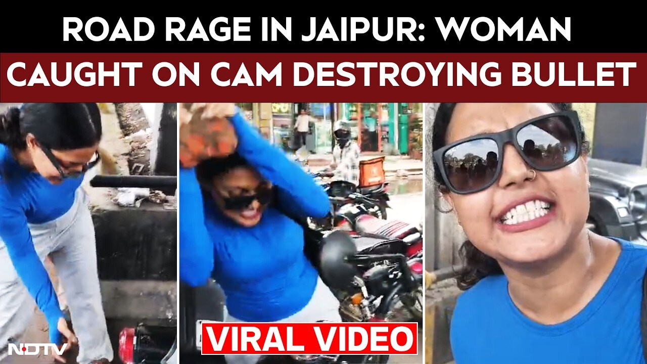 Jaipur road rage: Woman caught on camera vandalising motorcycle