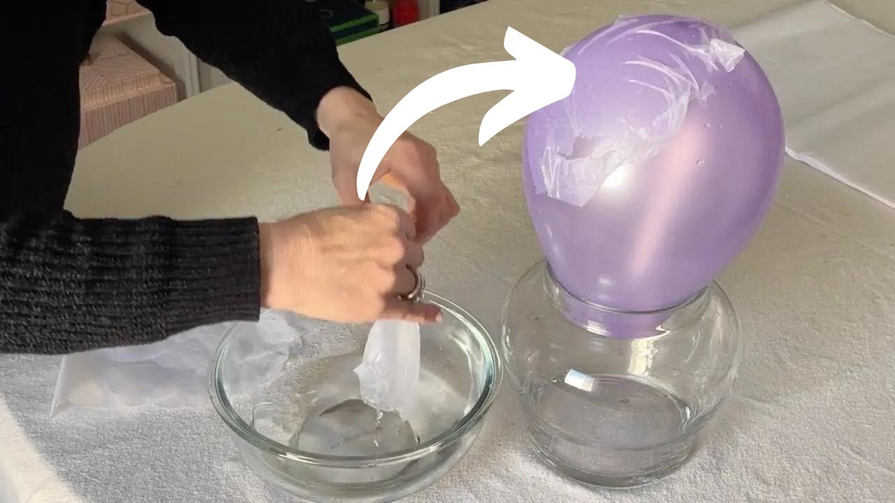 Lay wet paper towel on a balloon for this brilliant front porch idea!