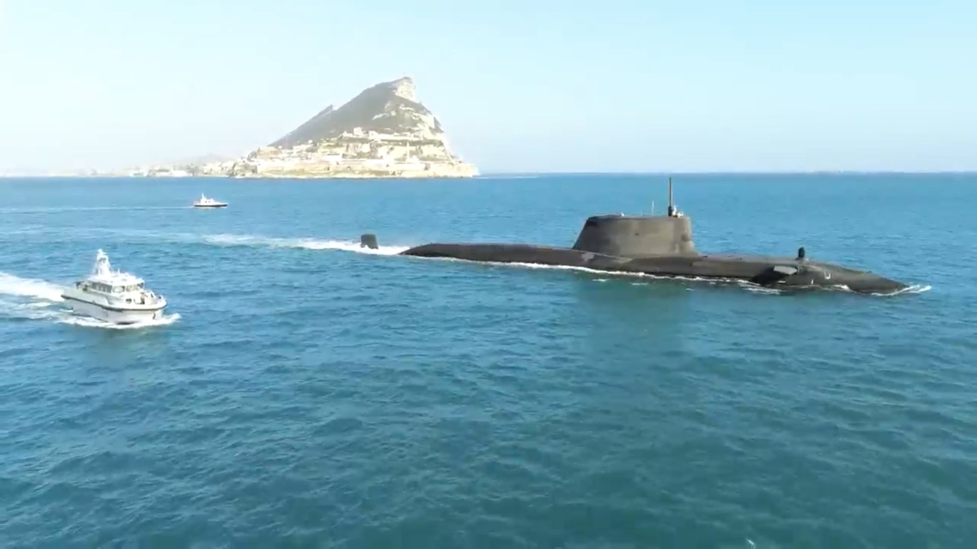 Royal Navy uses drone to track HMS Anson's departure from Gibraltar