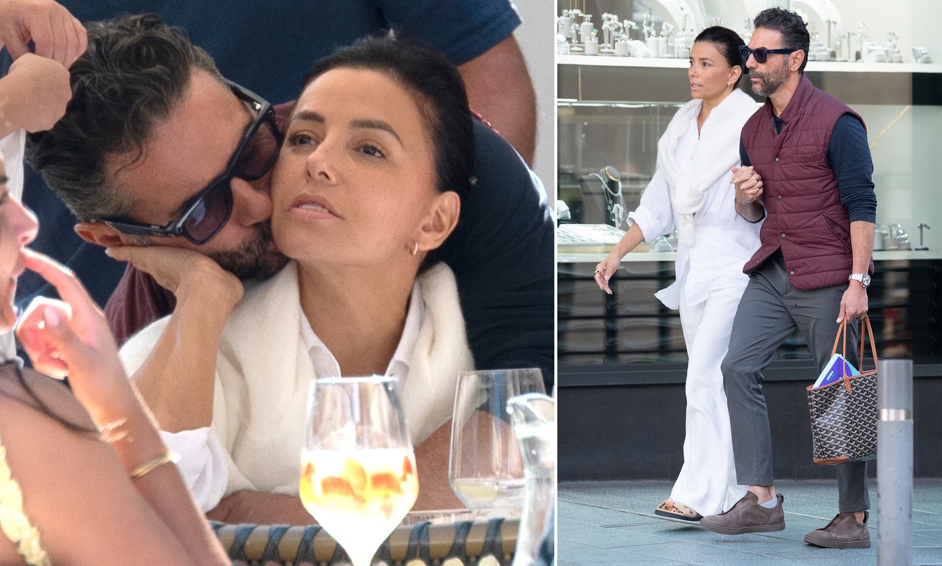 Eva Longoria packs on the PDA with husband José Bastón during a ...