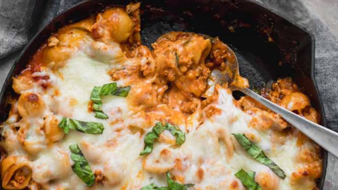 Baked turkey pasta dinner