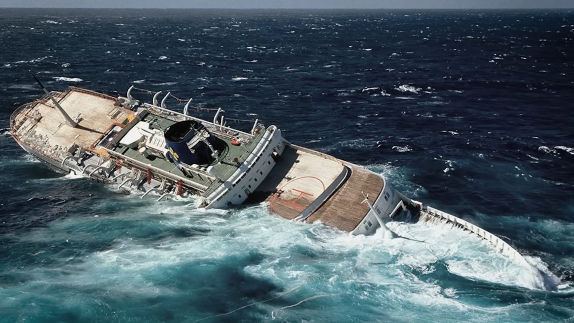 Watch a ship go down because of a hidden leak