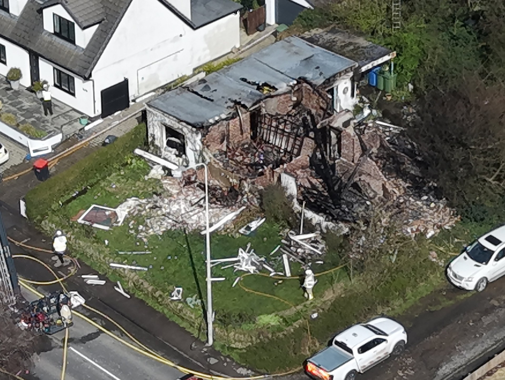 Entire house explodes in village with man arrested for 'arson'