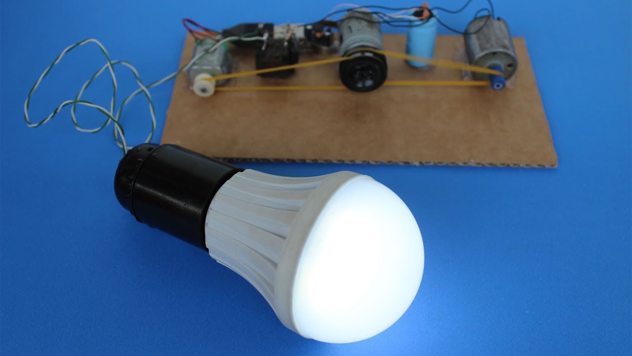 Free energy light bulbs 220v using DC motors