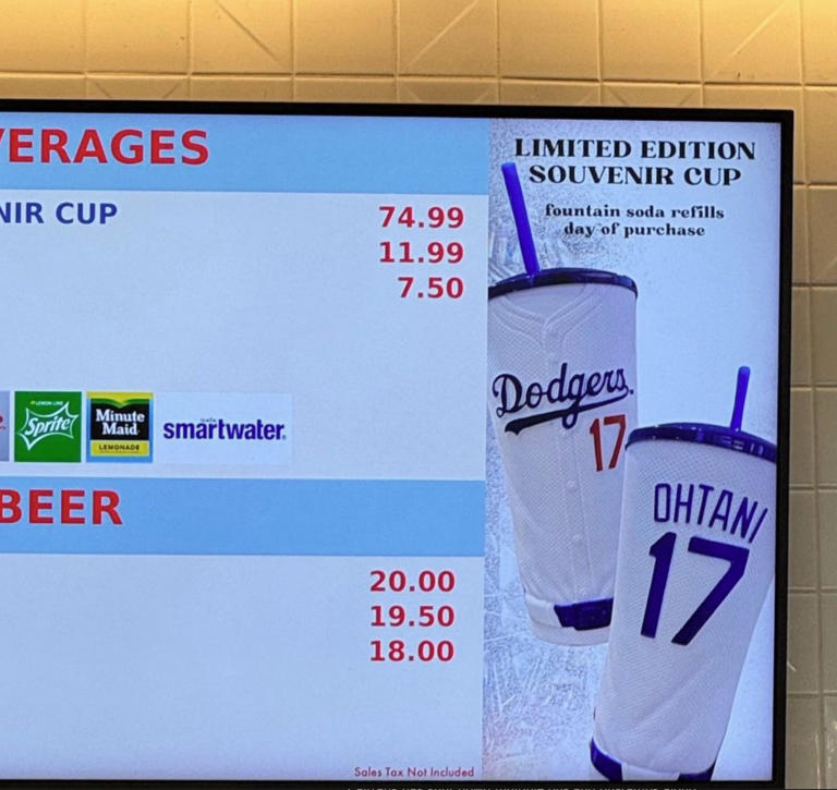 Dodgers fans in a froth over Ohtani souvenir cup that costs as much as ...