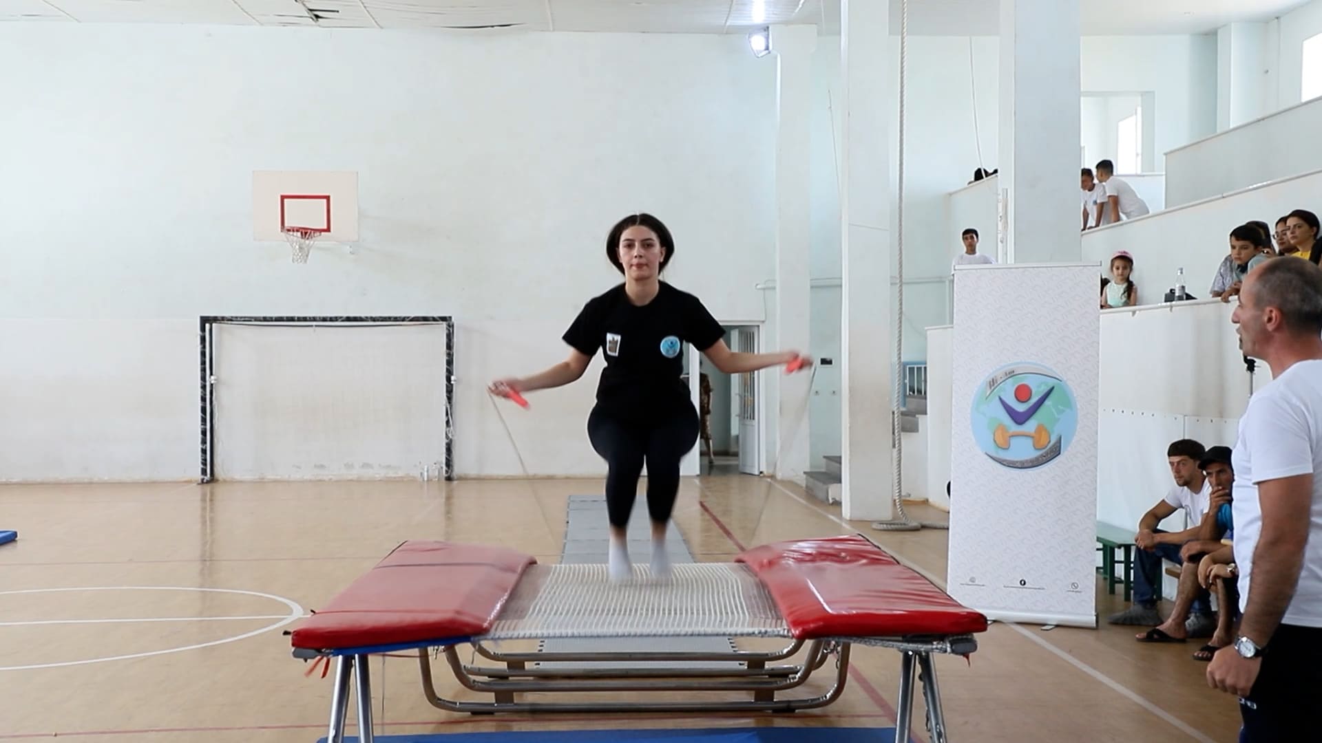 Mari Davtyan most rope skips on a trampoline in one minute