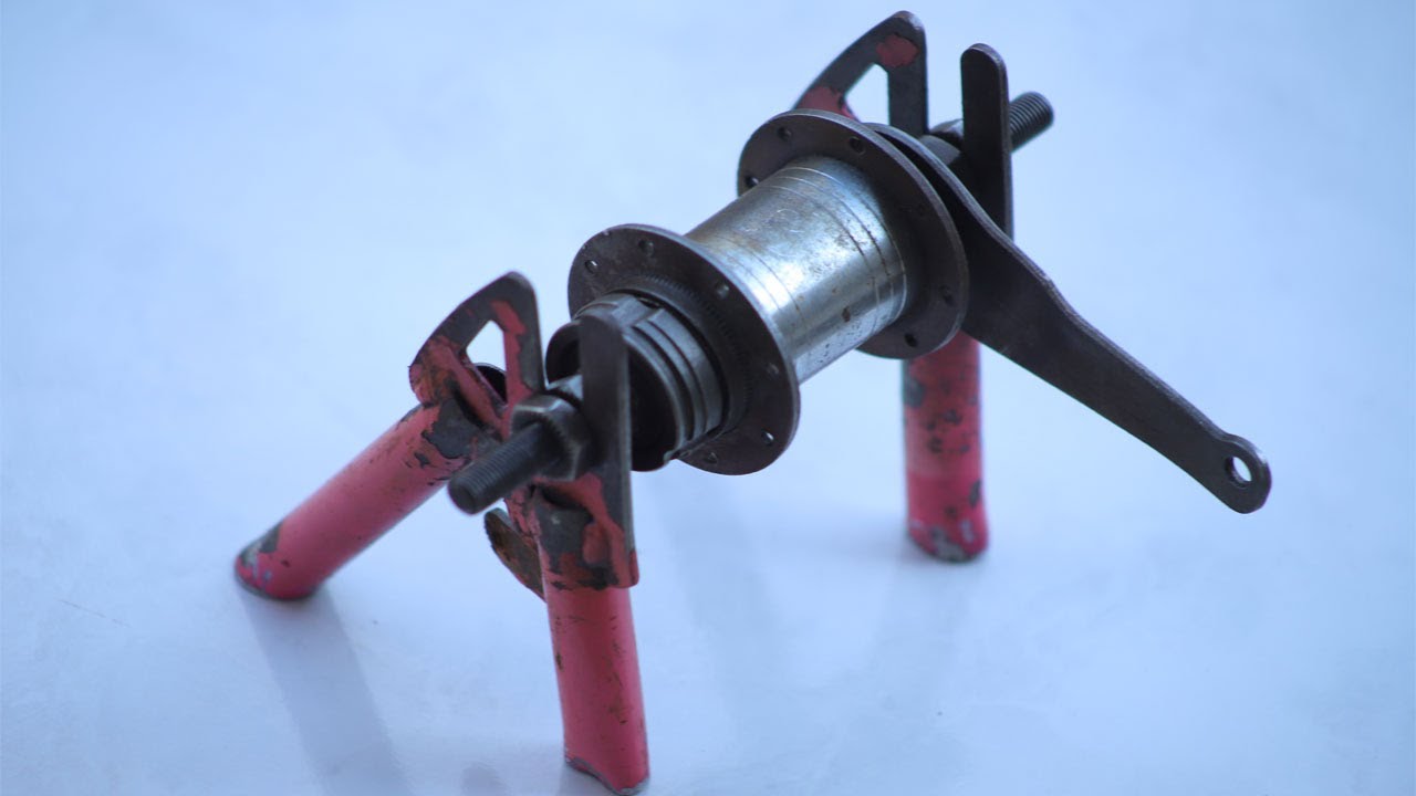 DIY angle grinder stand: upcycled bicycle parts for precision metal cutting
